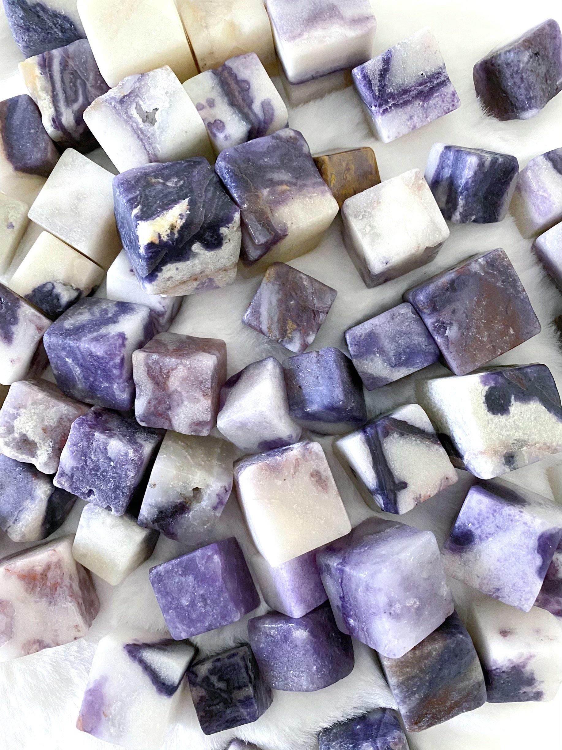 Opalized Fluorite Tumbled Cubes – Uncommon Rocks